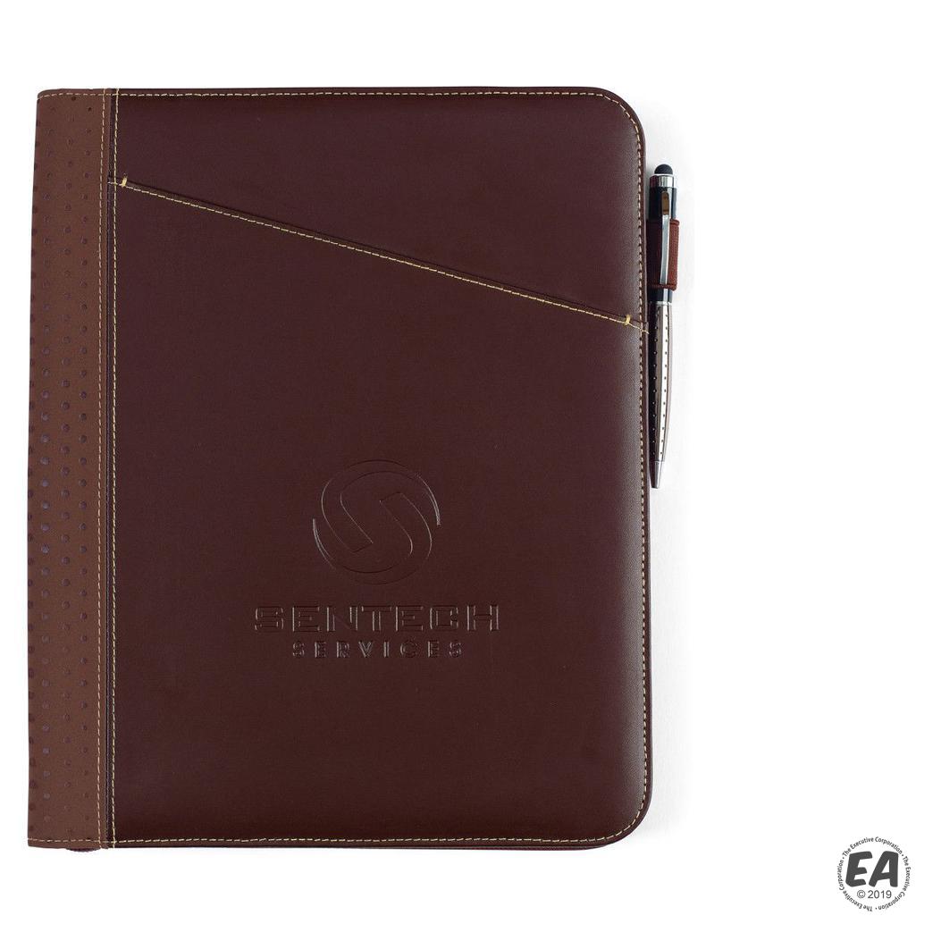 Customized Cedar Leather Padfolio | Promotional Executive Padfolios ...