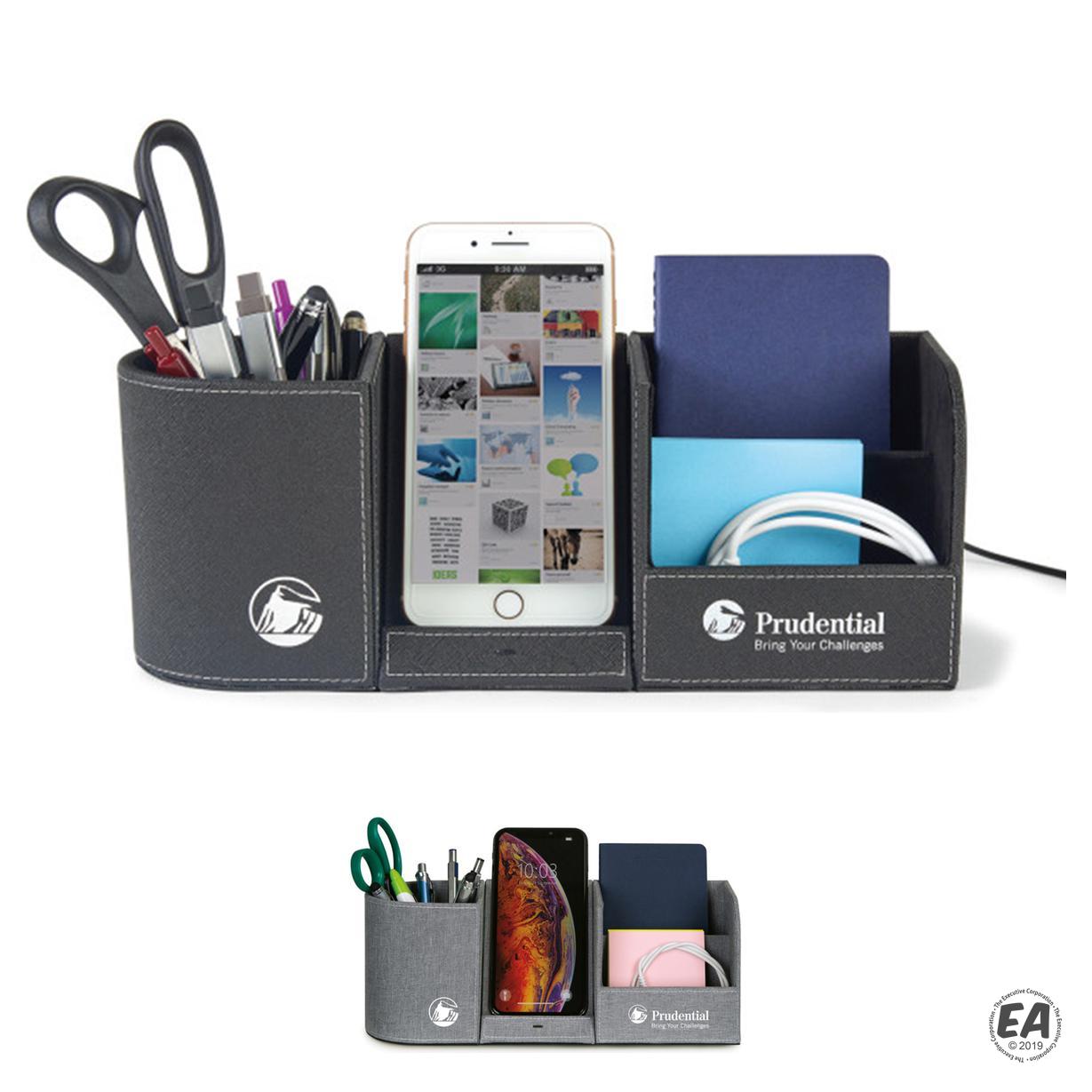 Customized Truman Wireless Charging Desk Organizer | Custom Charging ...
