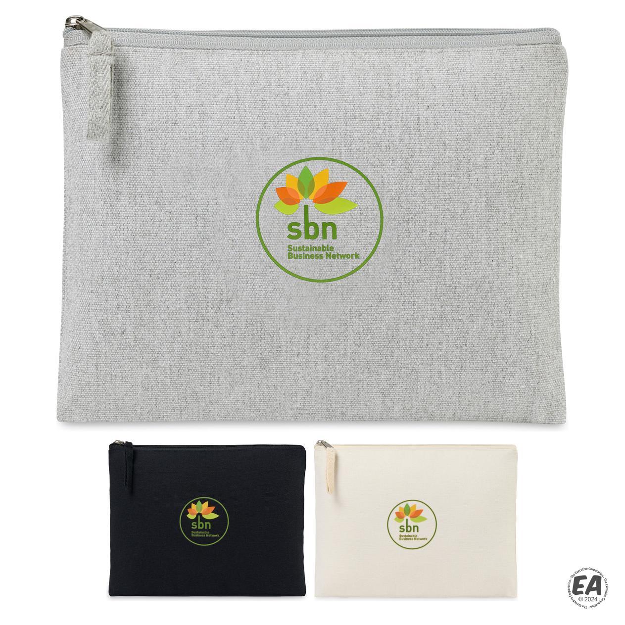 Customized AWARE Recycled Cotton Zippered Pouch | Promotional Coin ...