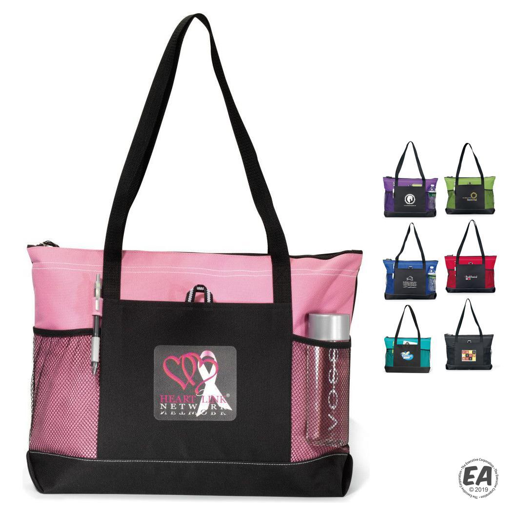 Customized Select Style Polyester Zippered Tote Bag | Promotional ...