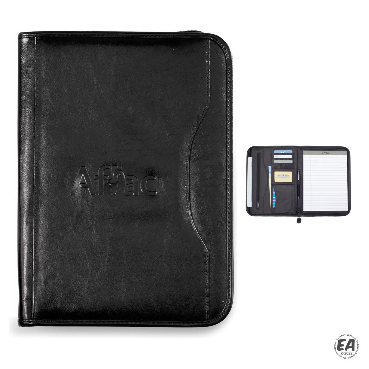 Customized Wall Street 10.25x13.75 Zippered Padfolio | Custom Executive ...