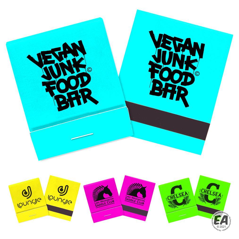 Customized 20 Strike Assorted Neon Colors Matchbooks | Branded Matches ...
