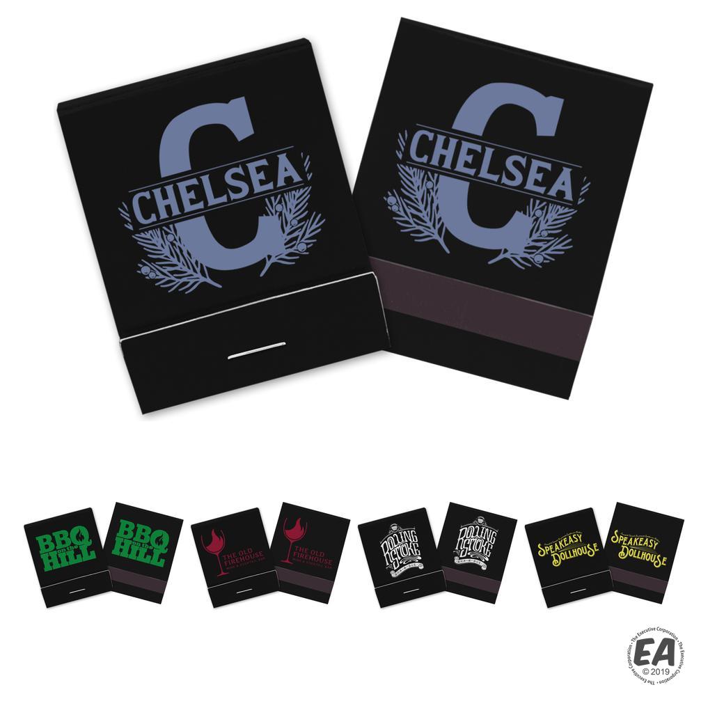 Promotional 20 Strike Assorted Black Matchbooks | Branded Matches ...