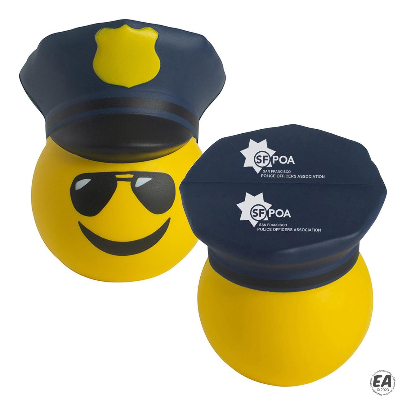 Customized Police Officer Emoji Hat Stress Reliever | Promotional ...