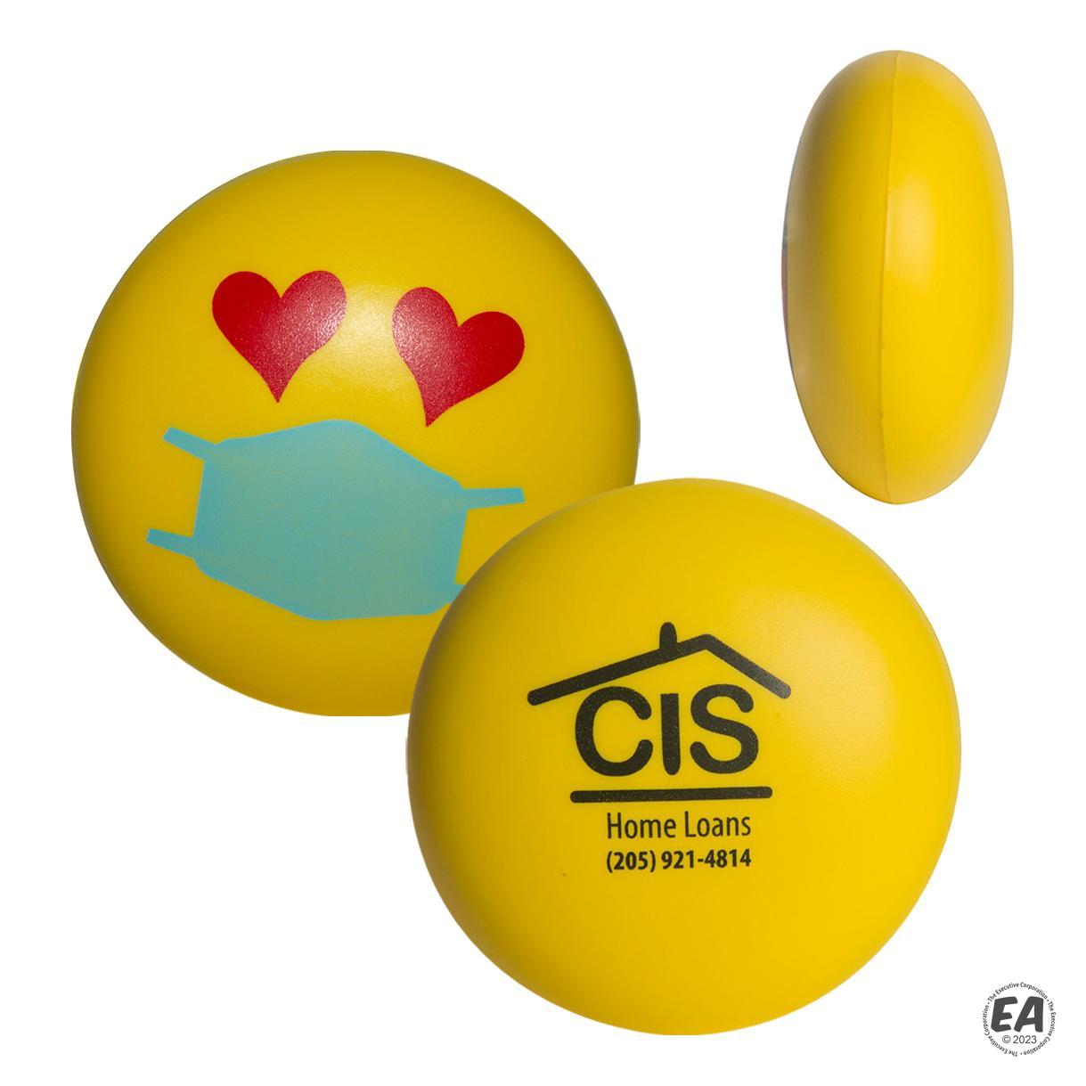 Custom Love PPE Emoji Stress Reliever | Customized Stress Relievers ...