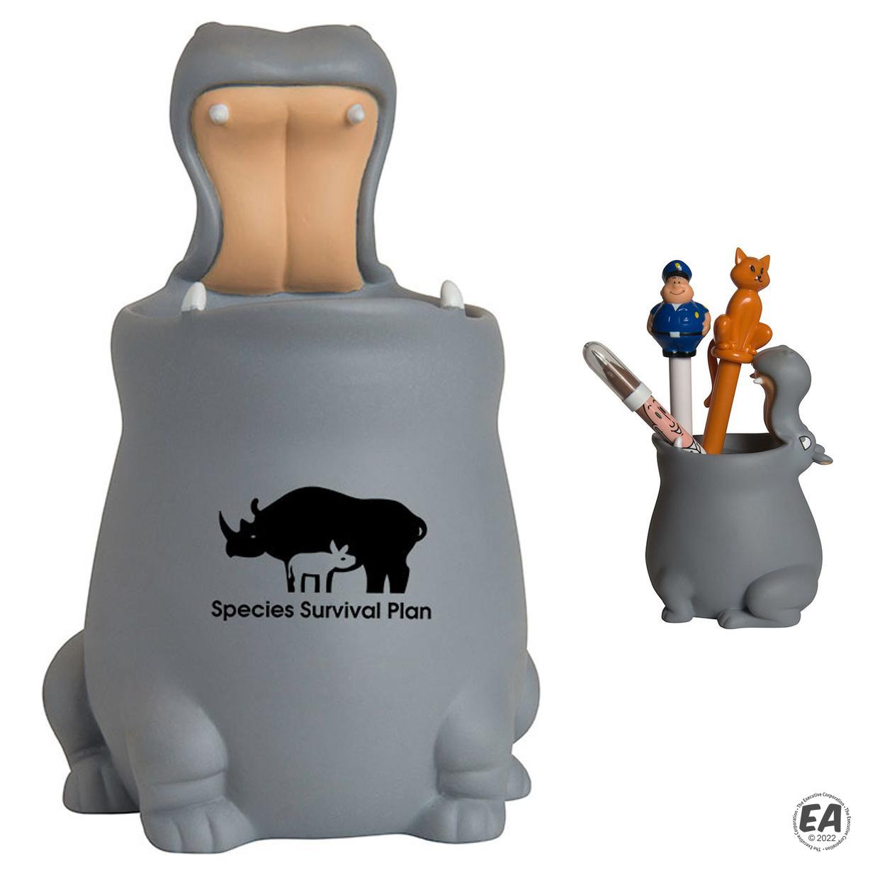 Customized Hippo Pen Holder | Promotional Pen Cups | Branded Hippo Pen ...