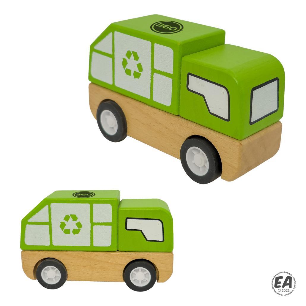 Promotional Wooden Recycling Truck Toy | Branded Toys | Custom Wooden ...