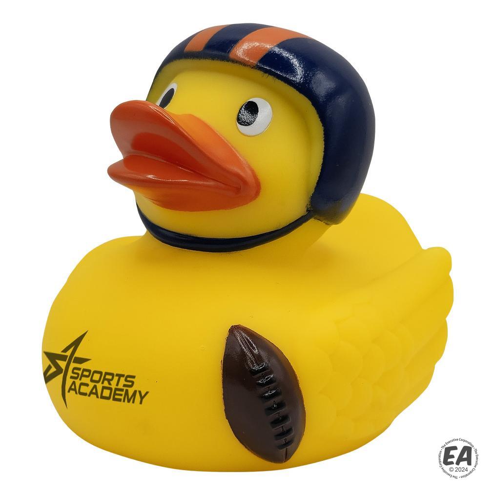 Customized Football Rubber Duck in Football Helmet | Promotional Rubber ...