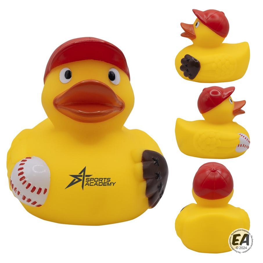 Promotional Baseball Rubber Duck in Ball Cap | Branded Rubber Ducks ...
