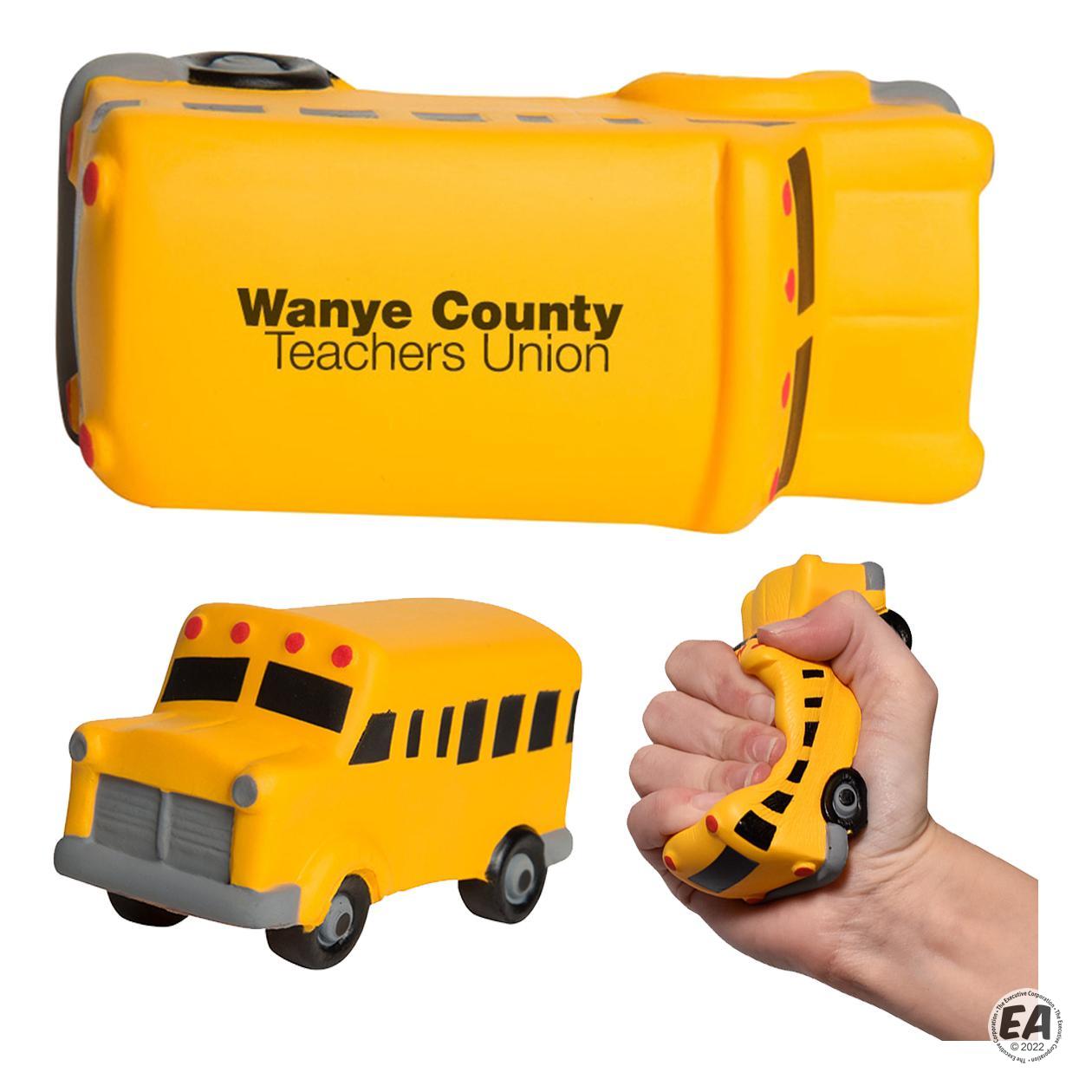 Customized School Bus Squeezie Stress Reliever | Promotional Stress ...