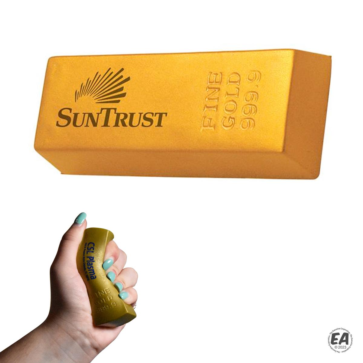Customized Gold Bar Squeezie Stress Reliever | Custom Stress Relievers ...