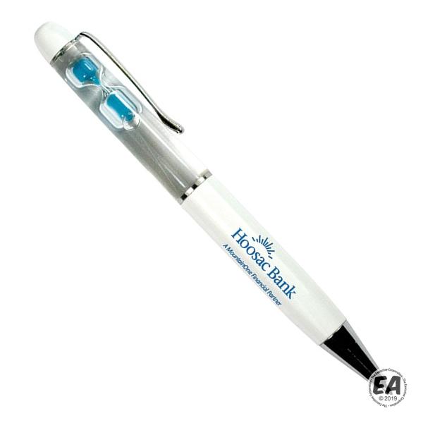 Custom Sand Timer Floating Liquid Novelty Pen | Customized Novelty Pens ...