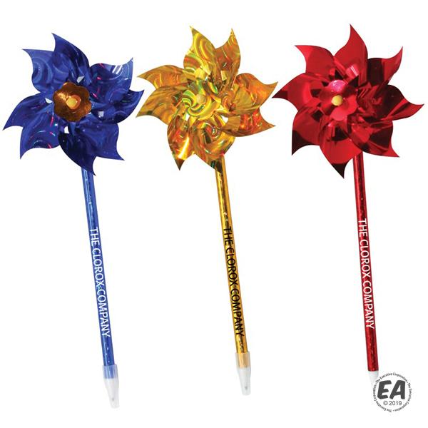 Promotional Foil Rotating Pinwheel Pen | Customized Novelty Pens ...
