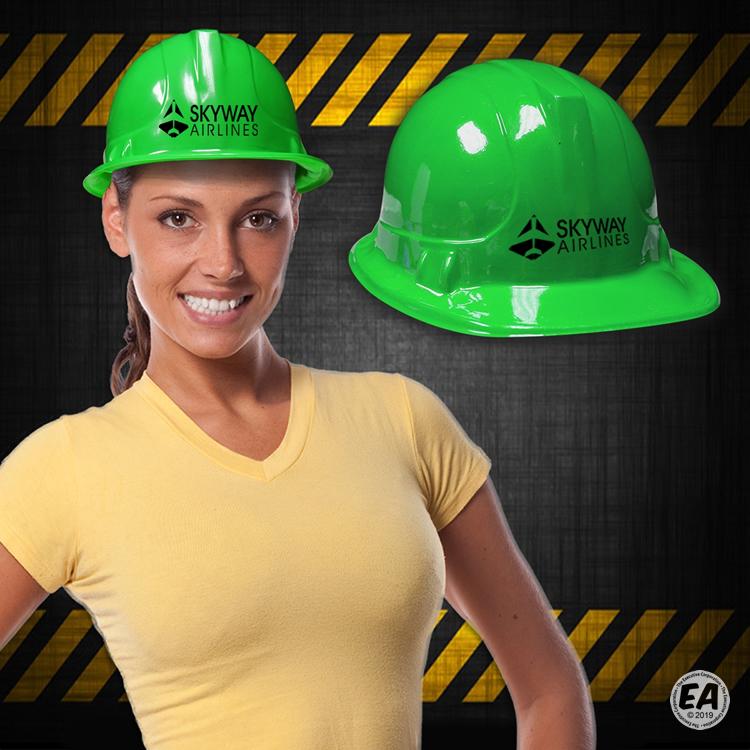Customized Green Plastic Construction Hats | Promotional Party ...