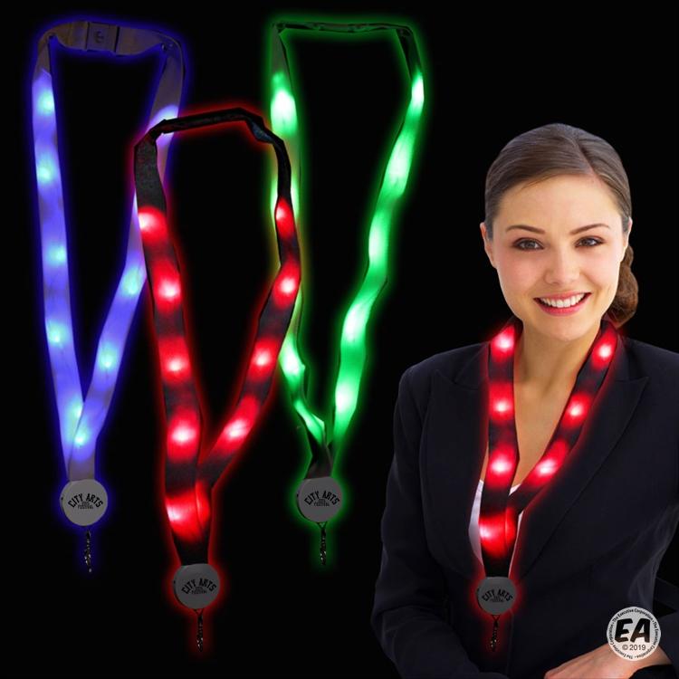 Custom 32'' Light-Up LED Flat Lanyards | Customized Party Accessories ...