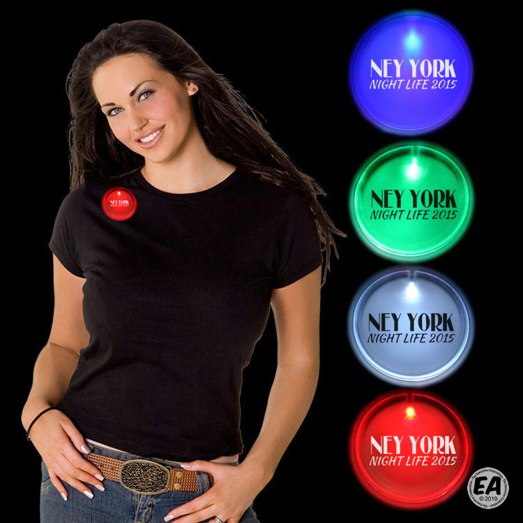 Customized 2'' Lighted Badges | Branded Glow Jewlery | Promotional 2 ...