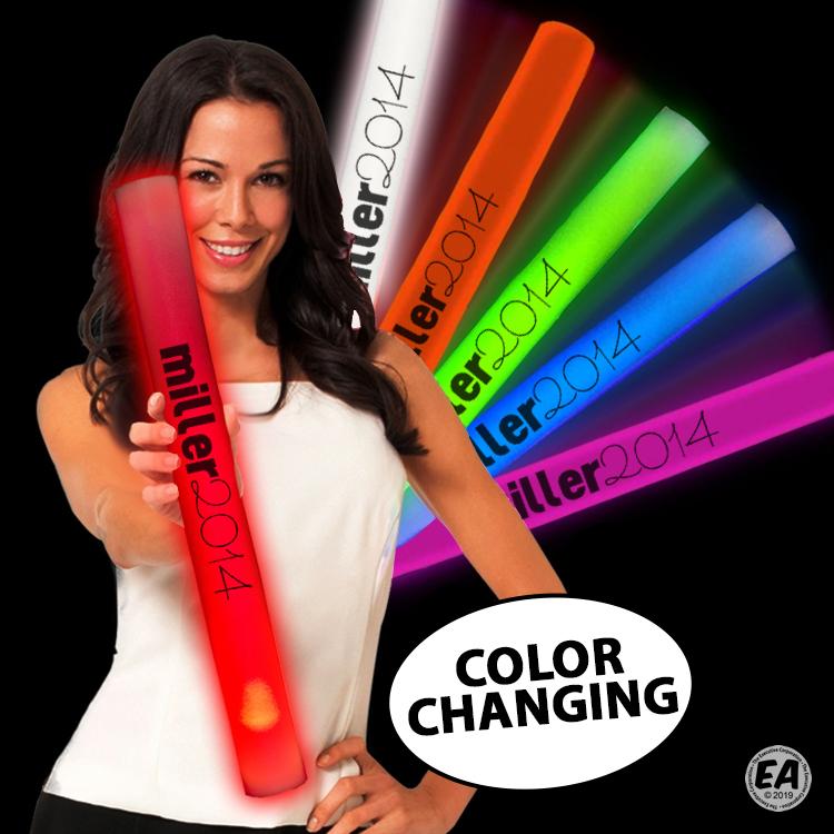 Promotional 16'' Light-Up Multi Color Baton | Branded Light-Up Toys ...