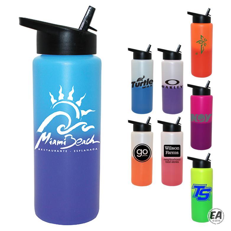 Customized 32 oz. Mood Color Changing Sports Bottle with Straw Cap Lid ...