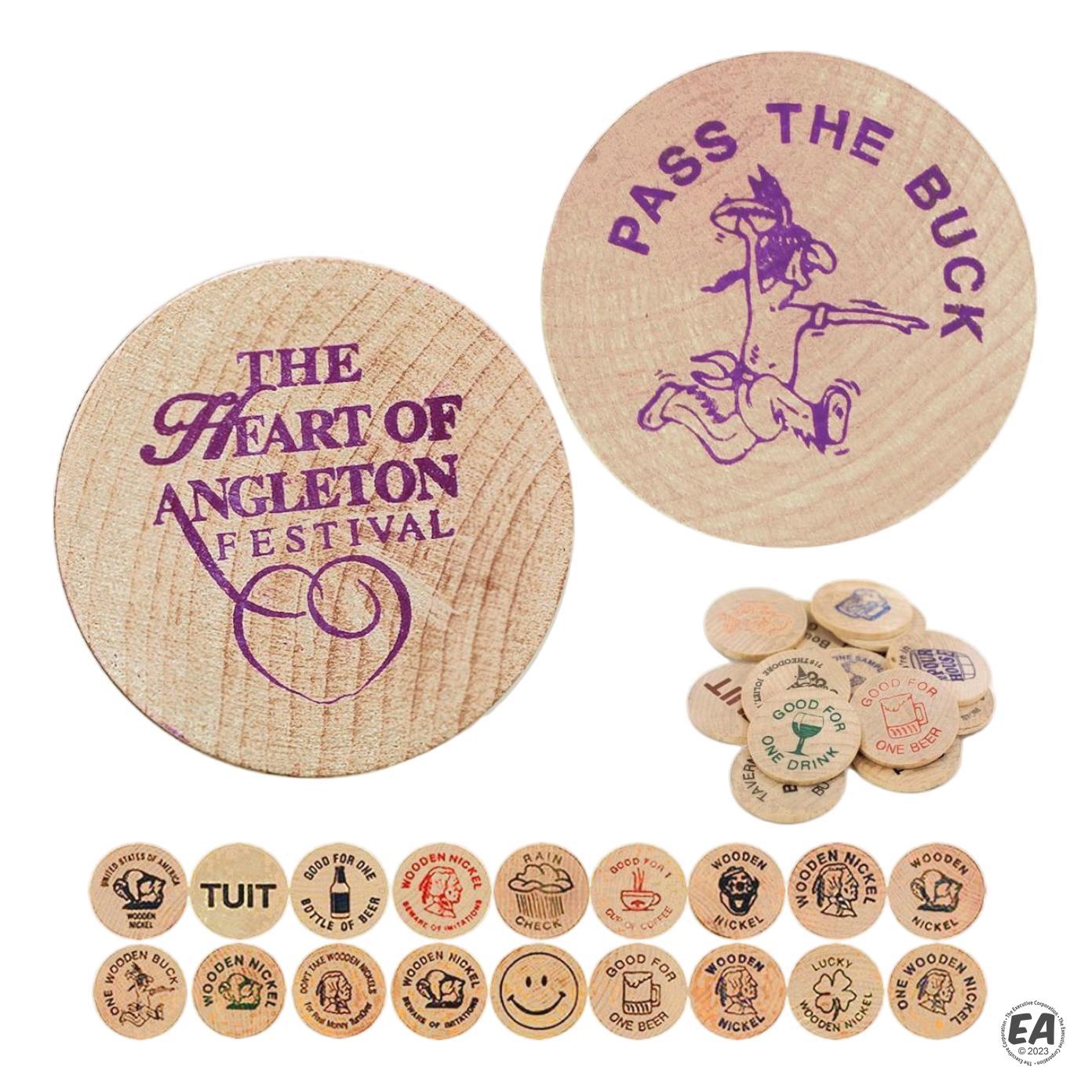 Promotional Wooden Nickel Token | Branded Tokens | Customized Wooden ...