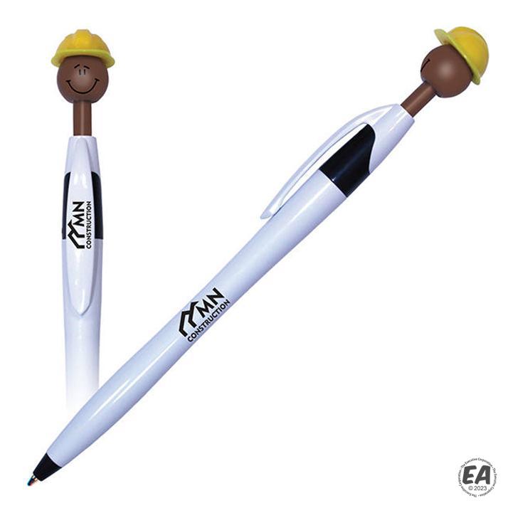 Customized Safety Wild Smilez Pen - Dark Tone | Promotional Stick Pens ...