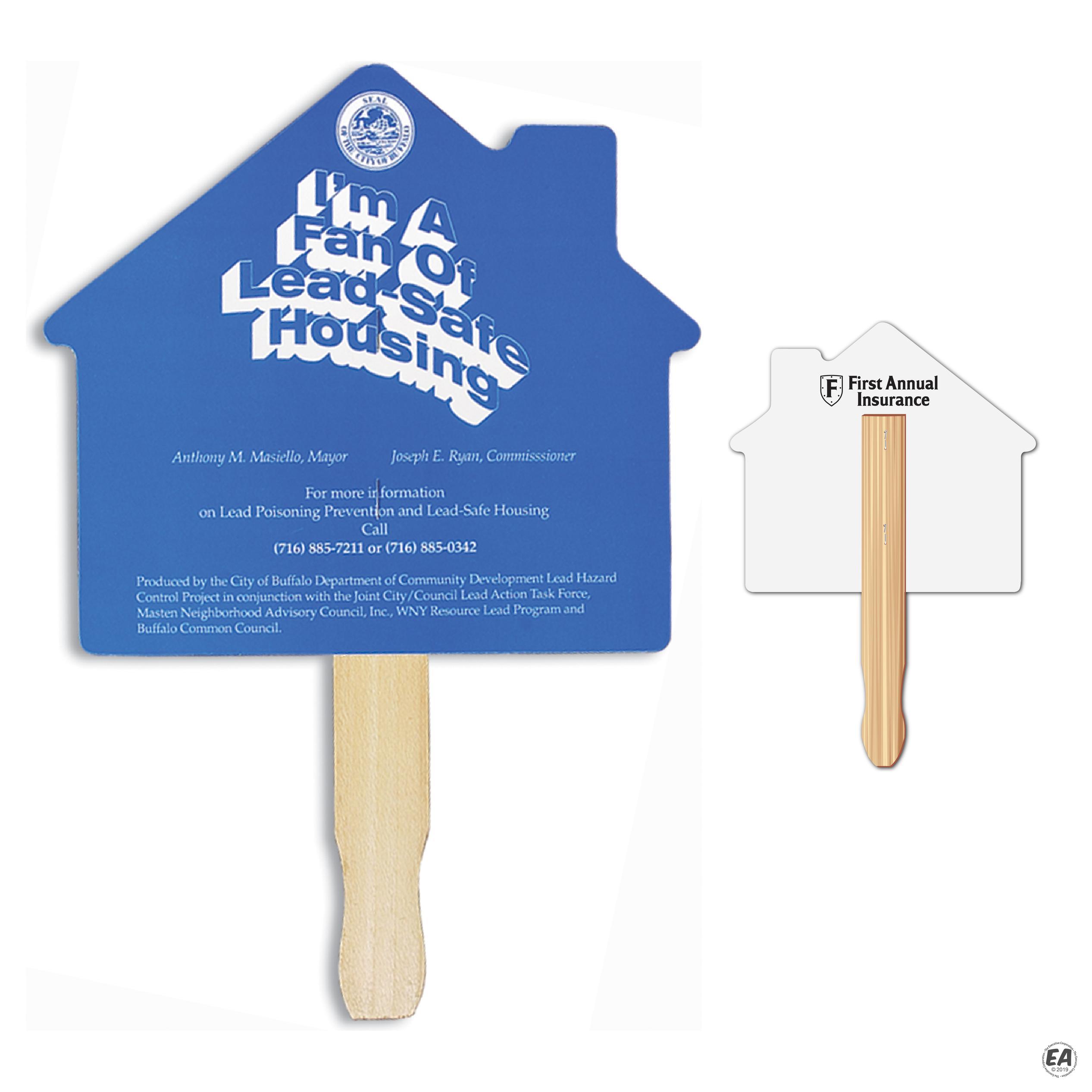 Branded House Shaped Hand Fan | Promotional Cooling Fans | Customized ...