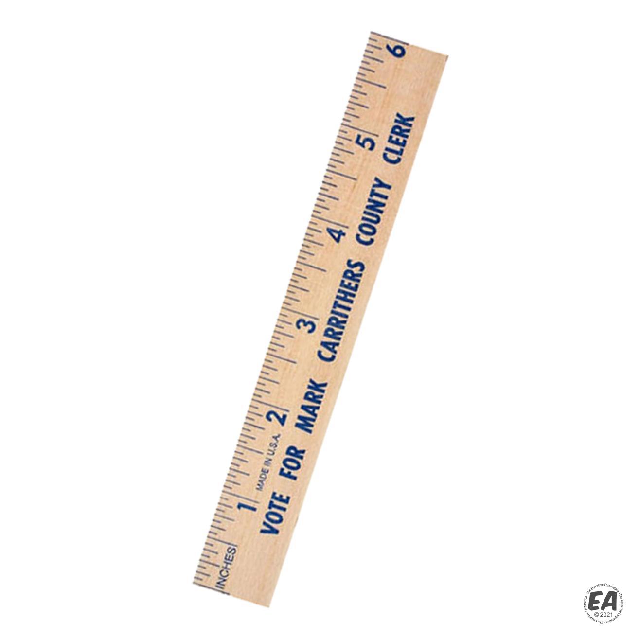 Customized 6 Natural Finish Flat Wood Ruler | Branded Rulers ...