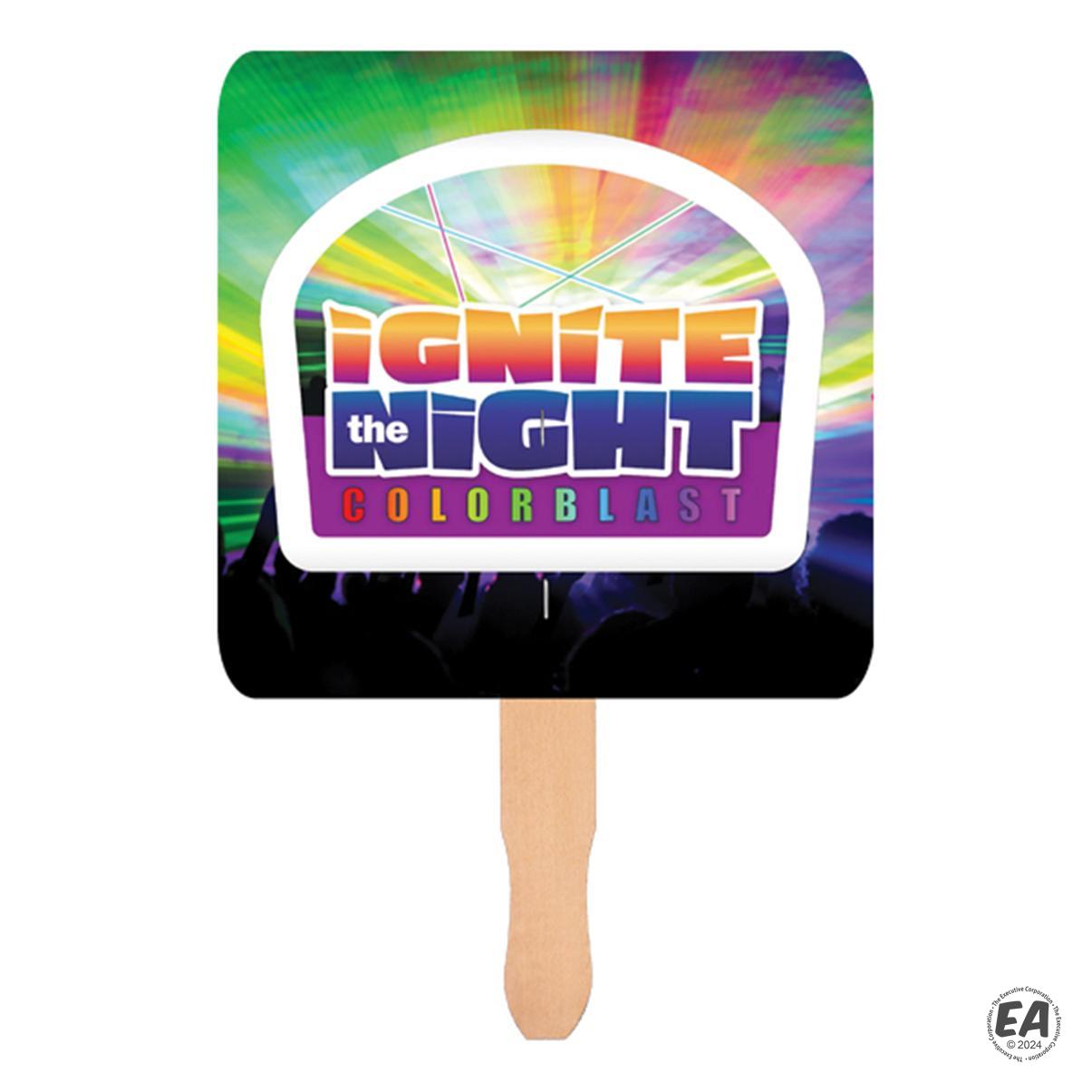 Customized Square Shape Hand Fan Full Color Digital | Promotional ...