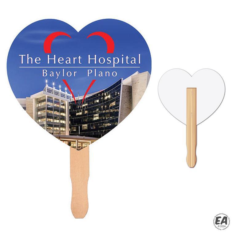 Customized Heart Shape Hand Fan Full Color Digital | Promotional ...