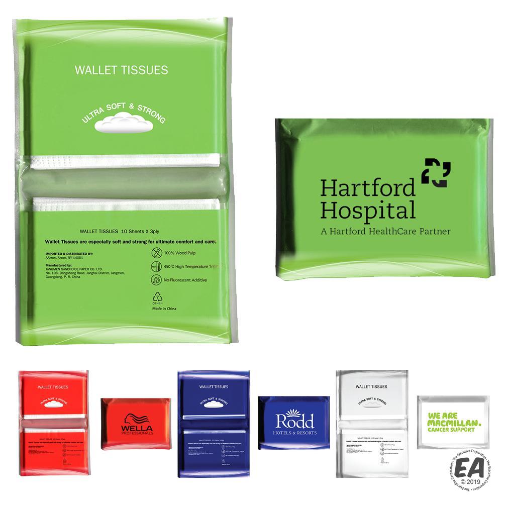 Custom Wallet Sized Tissue Pack | Promotional Tissue Wipes | Customized ...