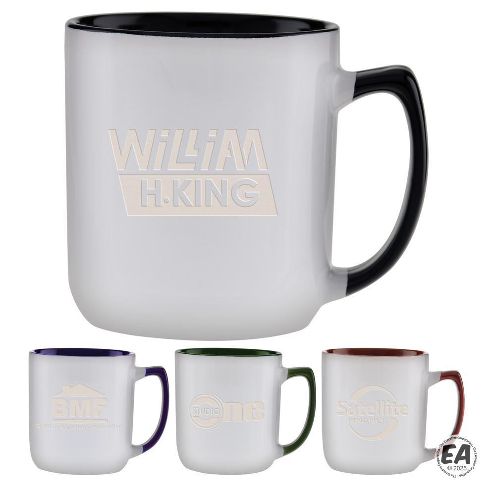 Custom 17 oz. Duo-Tone Noble Mug - Deep Etched | Promotional Deep ...