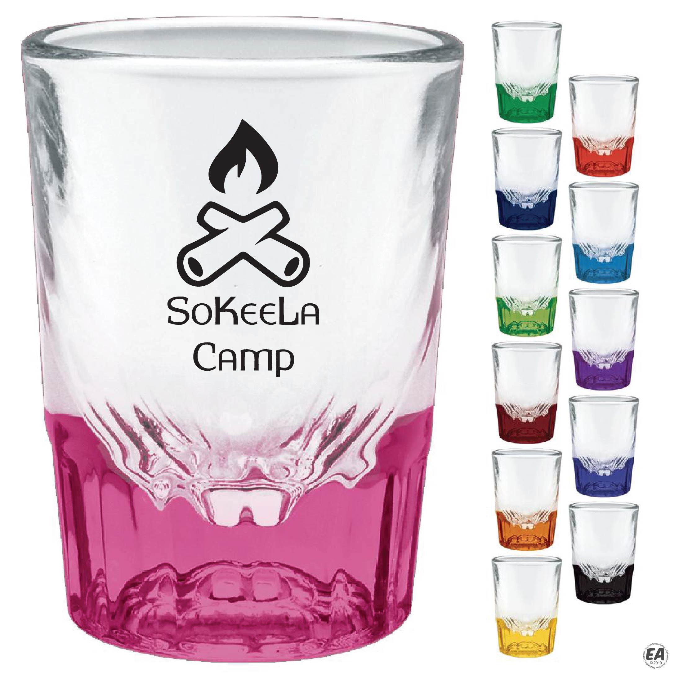 Promotional 2 oz. Fluted Shot Glass with Bottom Spray | Customized Shot ...