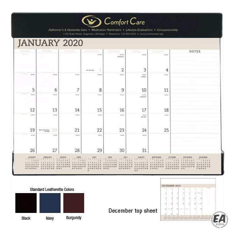 Promotional Vinyl Desk Pad Calendar | Customized Calenders | Branded ...