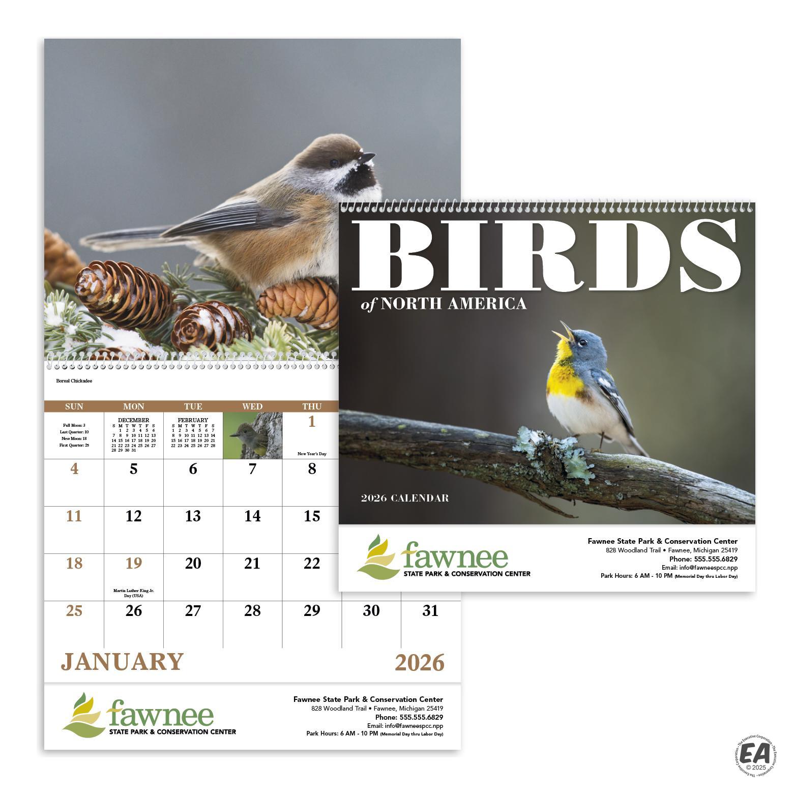 Custom Birds of North America - Spiral Hanging Calendar | Promotional ...