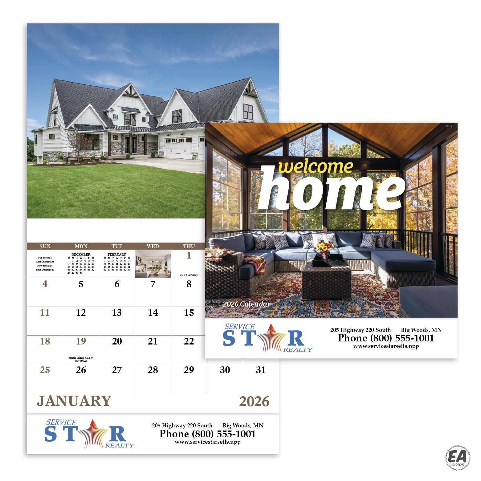 Customized Welcome Home - Stapled Appointment Calendar | Custom ...
