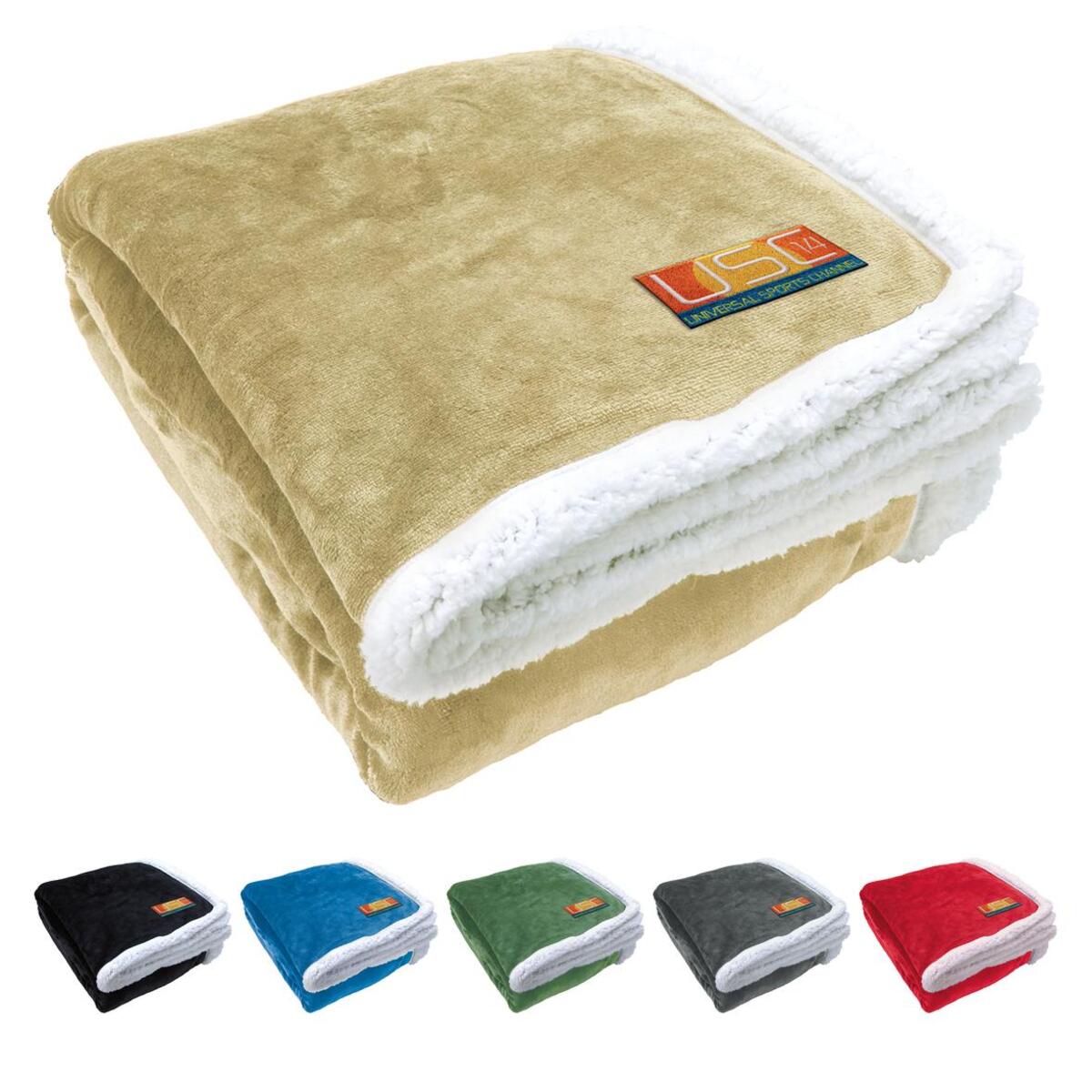 Custom Oversize Sherpa Blanket | Customized Blankets | Branded Oversize ...