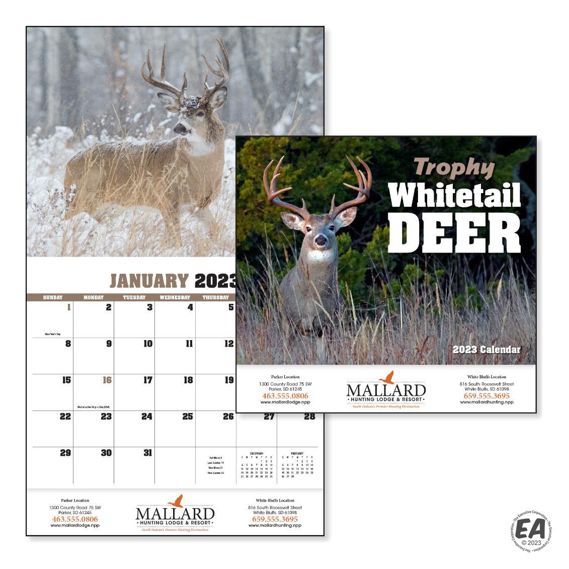 Promotional Trophy Whitetail Deer Appointment Calendar | Custom ...