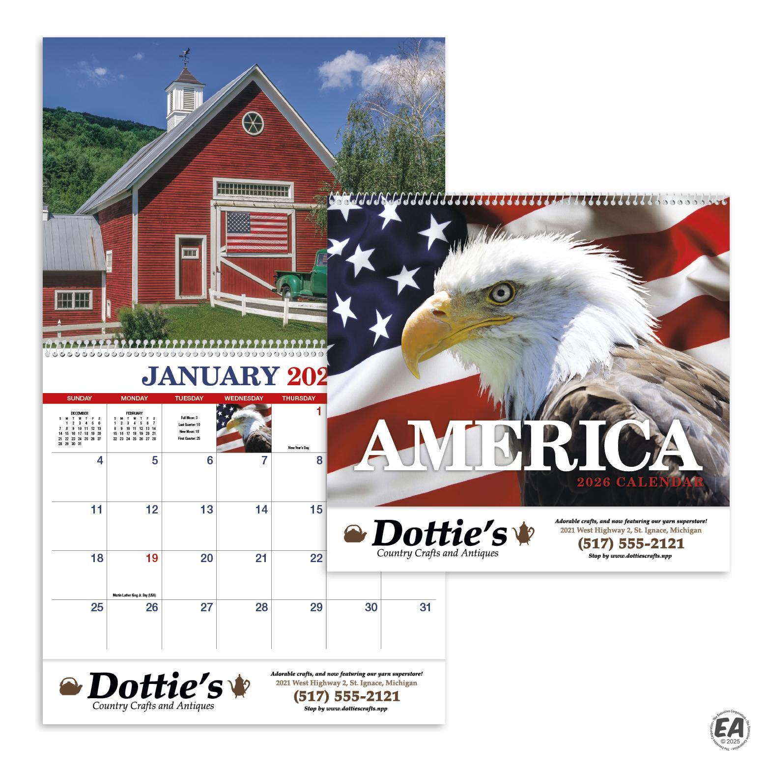 Branded America Appointment Calendar Spiral Calendar | Promotional ...