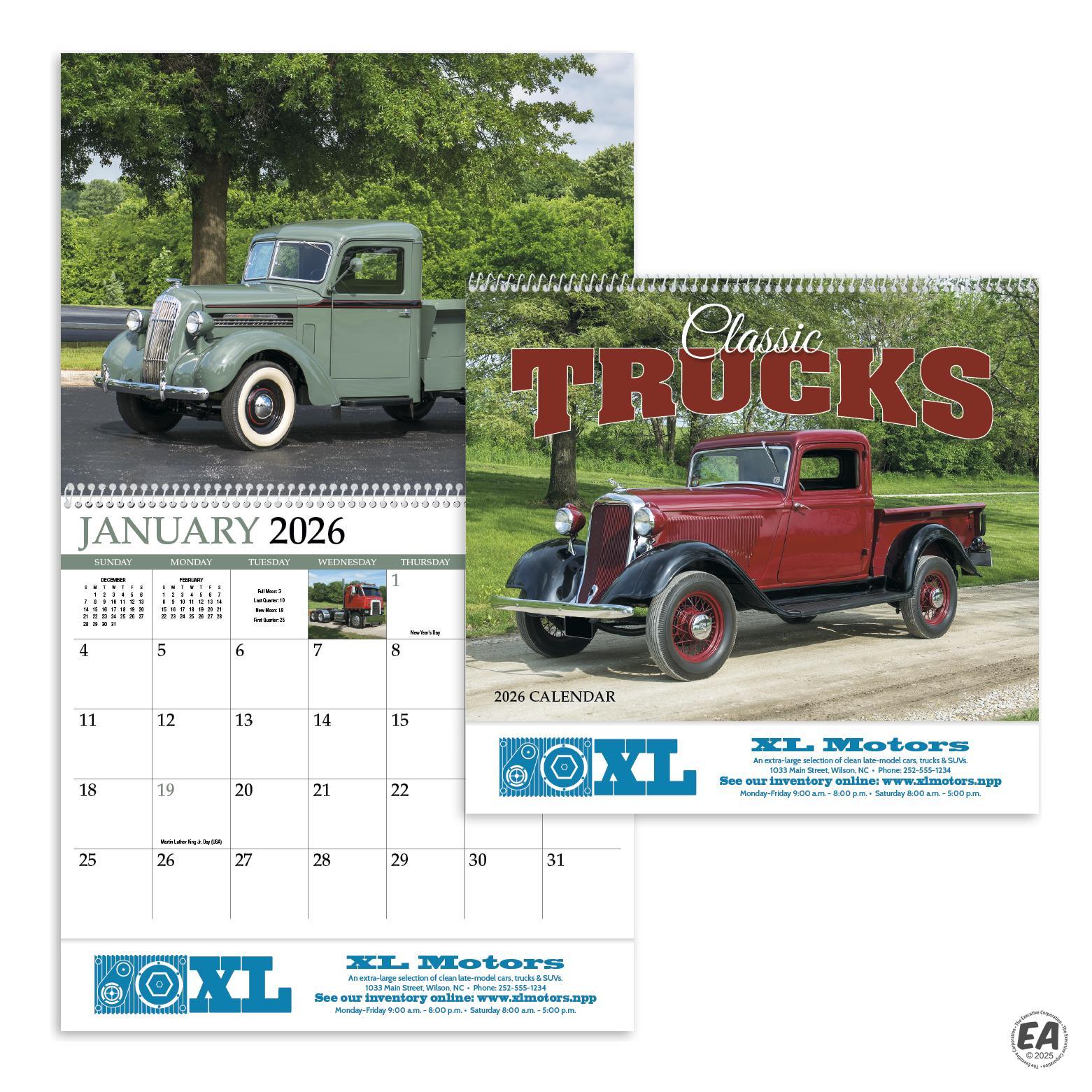 Customized Classic Trucks Appointment Calendar Spiral Calendar ...