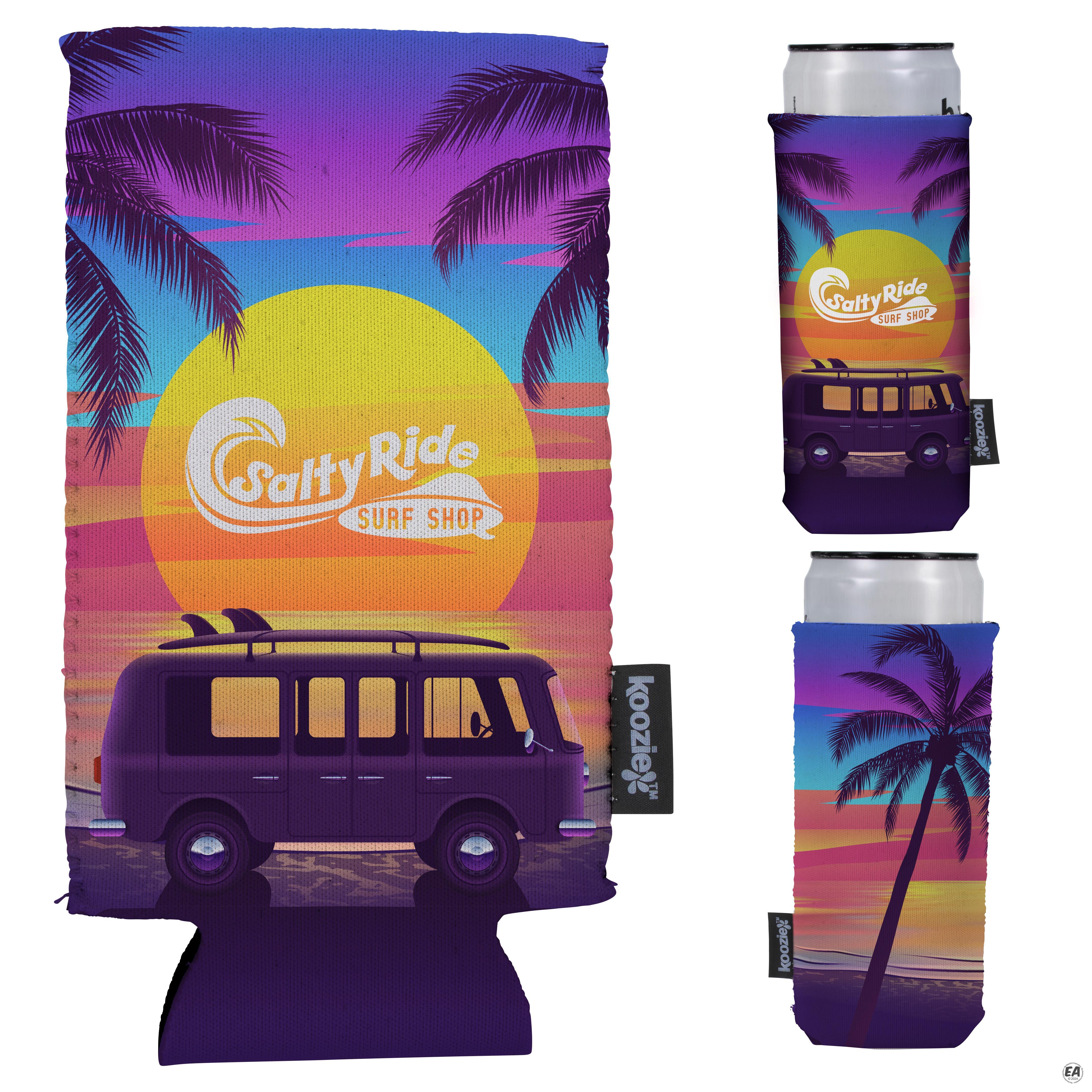 Customized Koozie Full Color Collapsible Slim Neoprene Can Cooler ...
