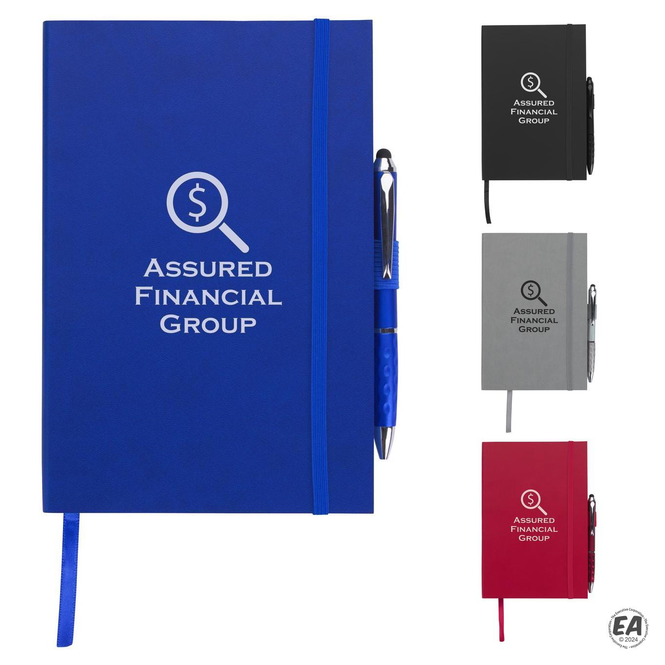 Promotional Color Edge Journal with Metallic Stylus Pen | Customized ...