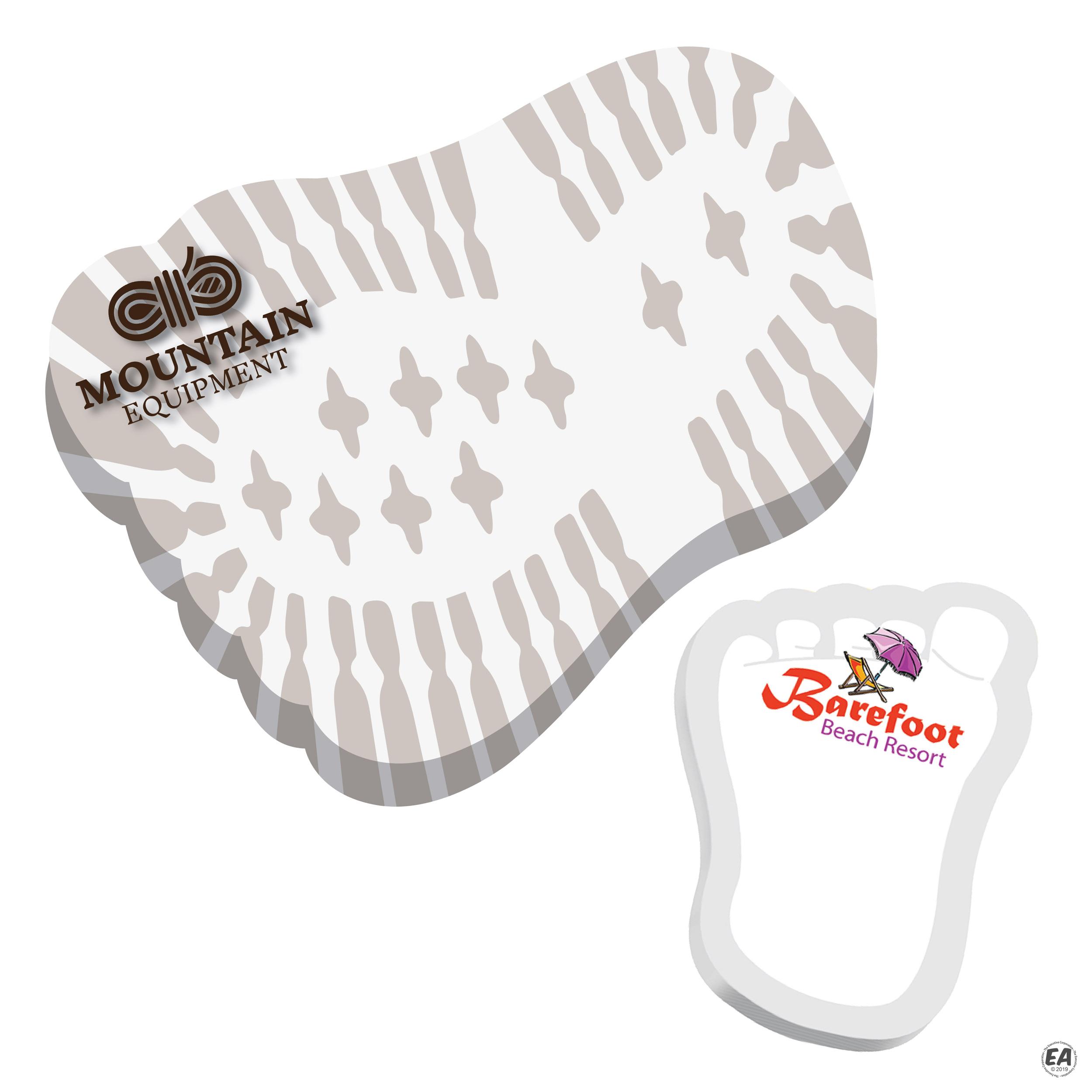 Promotional Souvenir 4x3 Foot Die-Cut Sticky Notes (25 Sheets ...