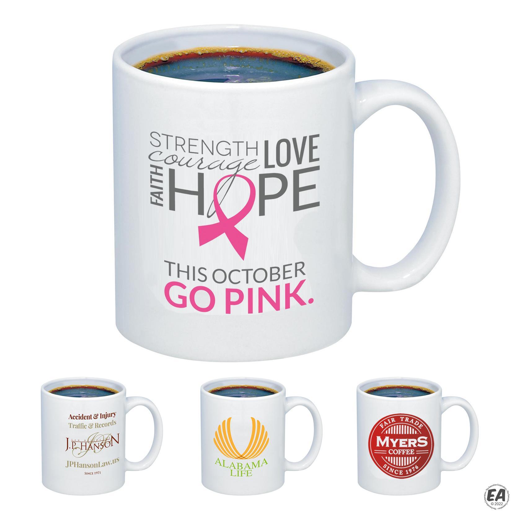 Promotional 11 Oz Budget White Ceramic Coffee Mug Branded Coffee