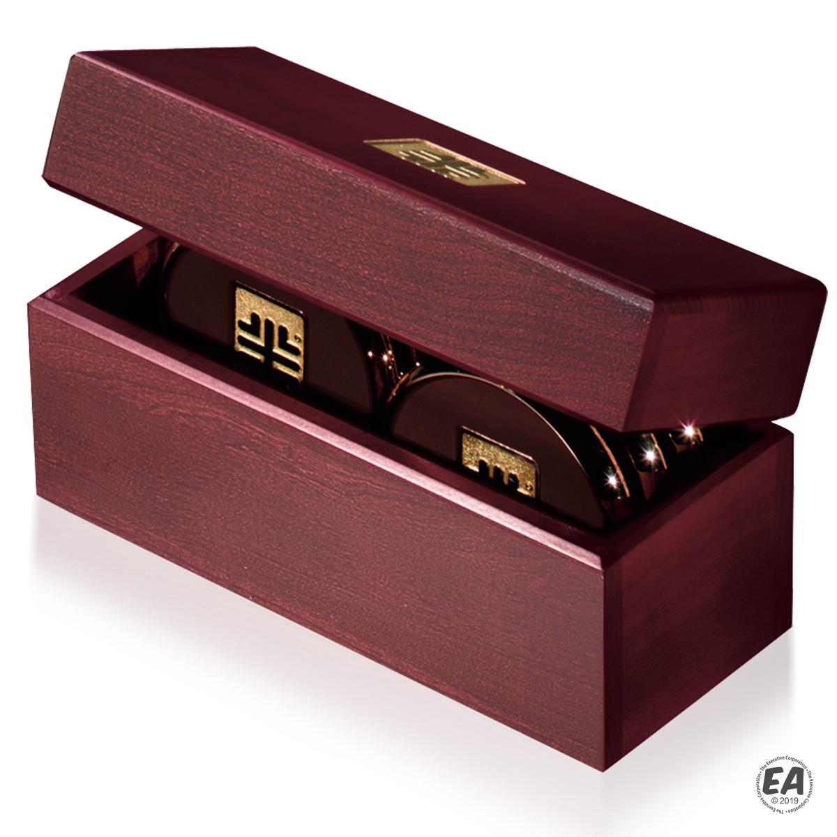 Customized Jaffa Six Coasters with Solid Cherry Chest | Branded Coaster ...