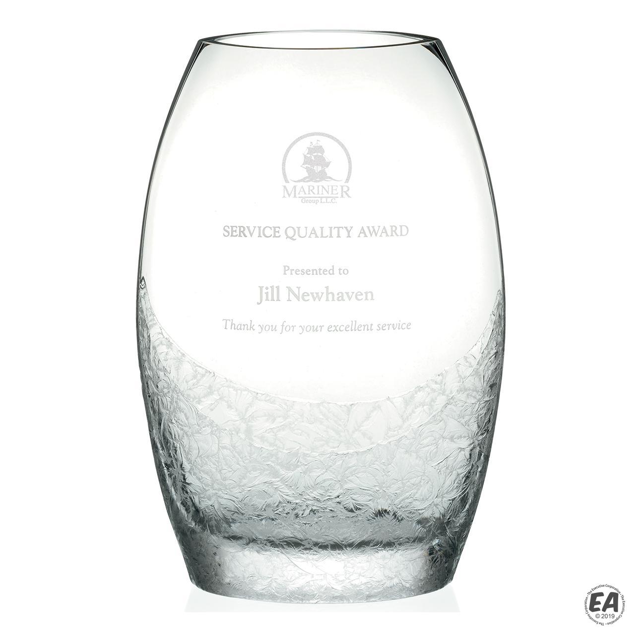 Customized Jaffa Winter Frost Vase | Promotional Award Bowls | Custom ...