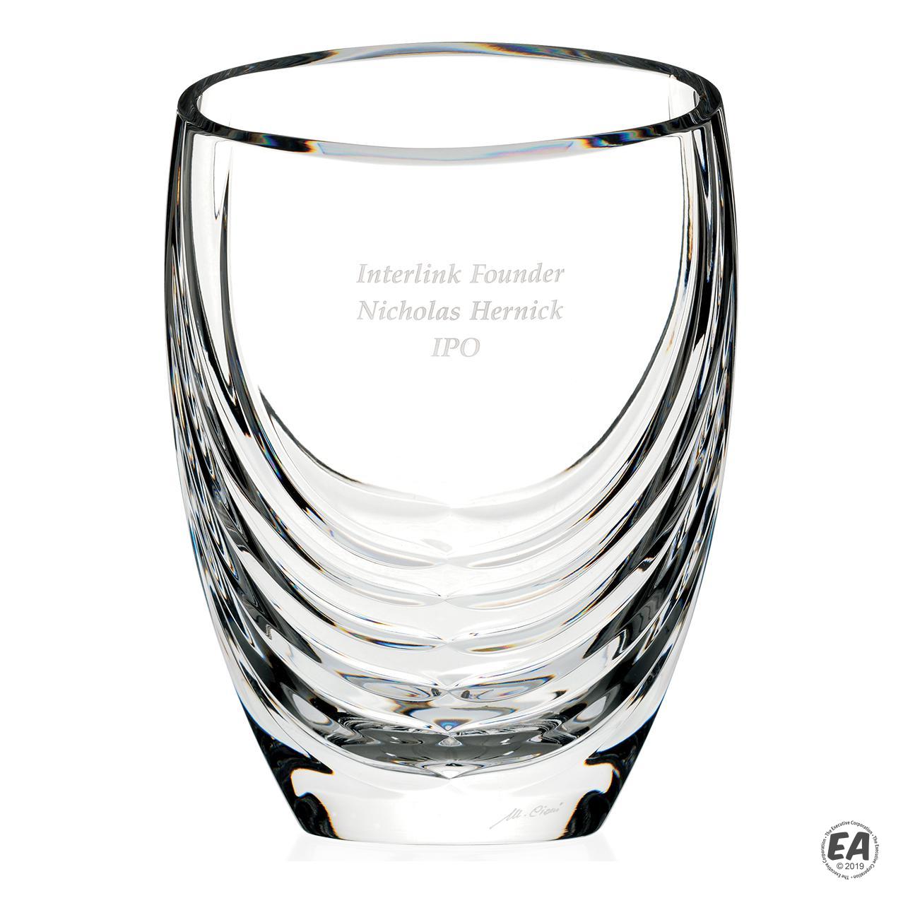 Customized Jaffa Siena Clear Crystal Vase | Promotional Award Bowls ...