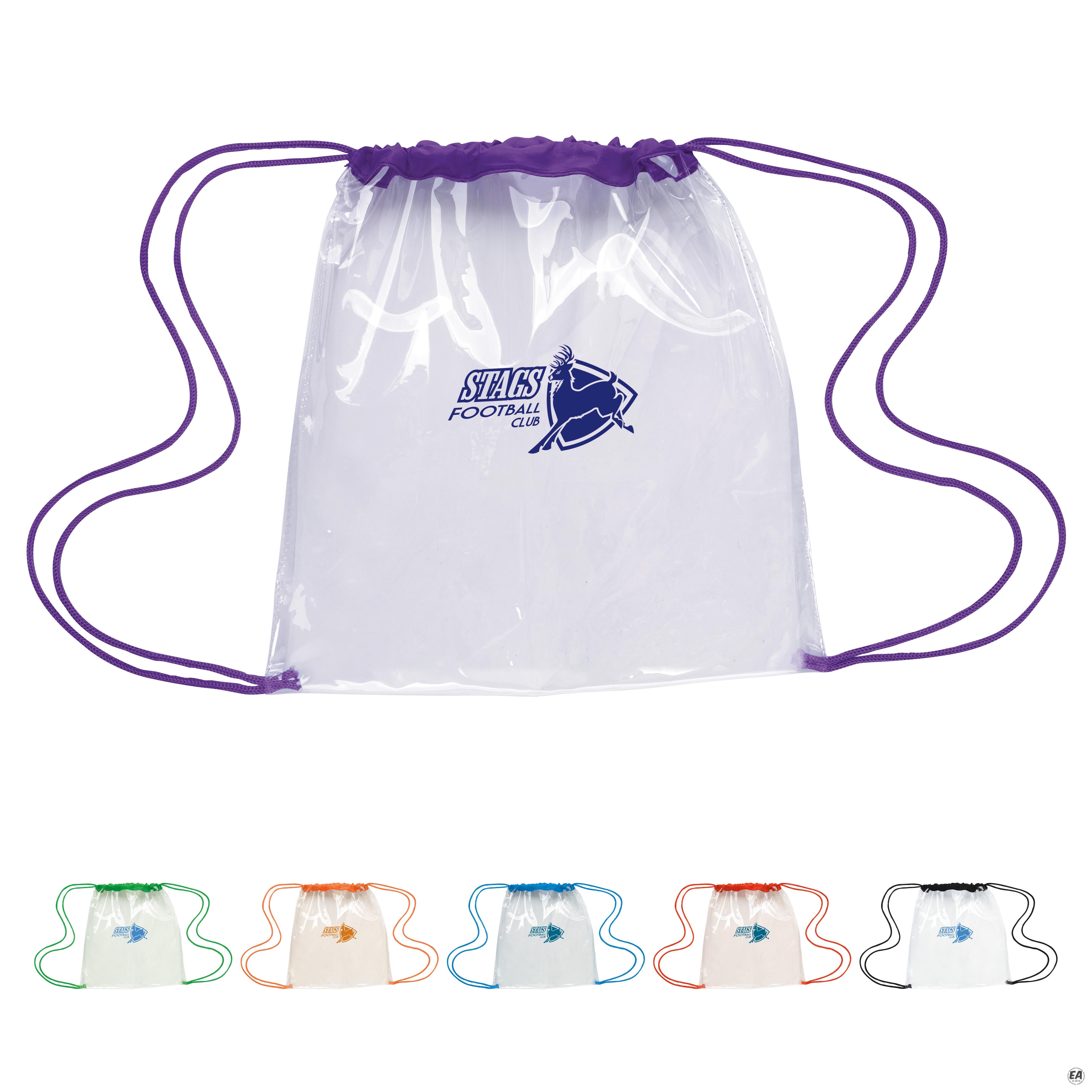 Customized Clear Game Drawstring Backpack | Custom Clear Drawstring ...