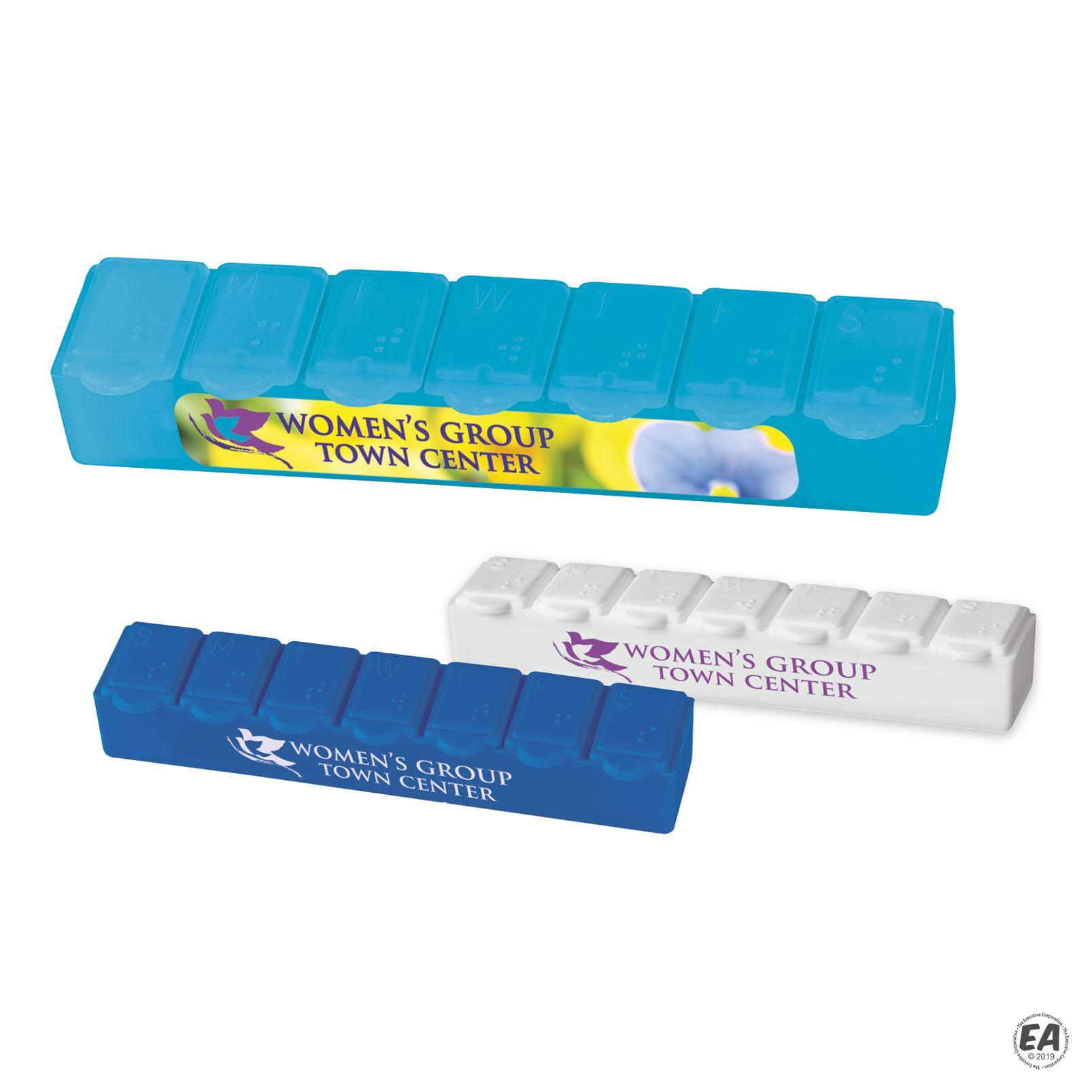 Branded 7-Day Strip Pill Box | Promotional Pill Cases | Customized 7 ...