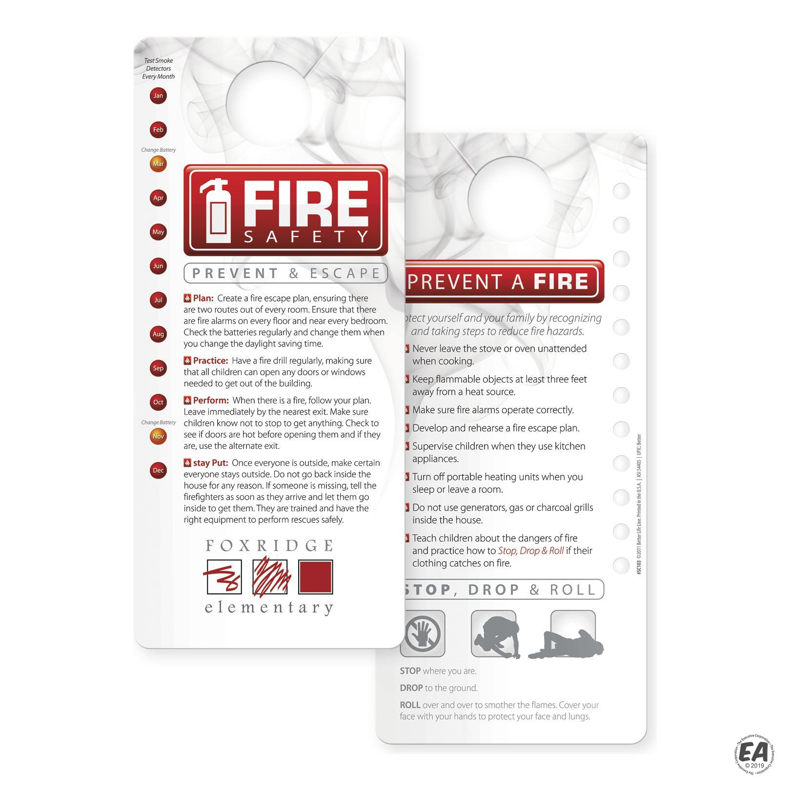 Custom Fire Safety Hang Tag | Branded Information Guides | Promotional ...