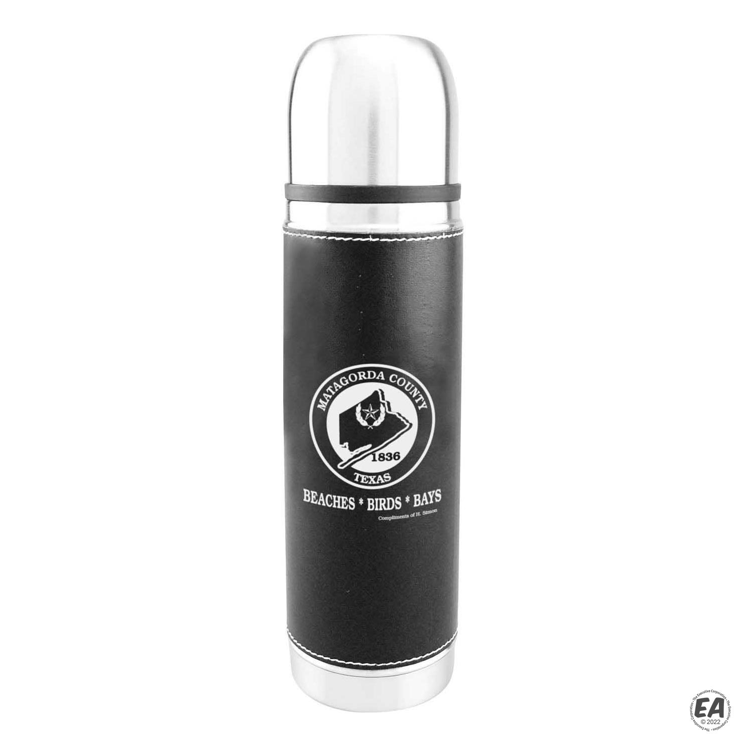 Promotional 16 oz Executive Leatherwrap Thermos | Customized Thermoses ...