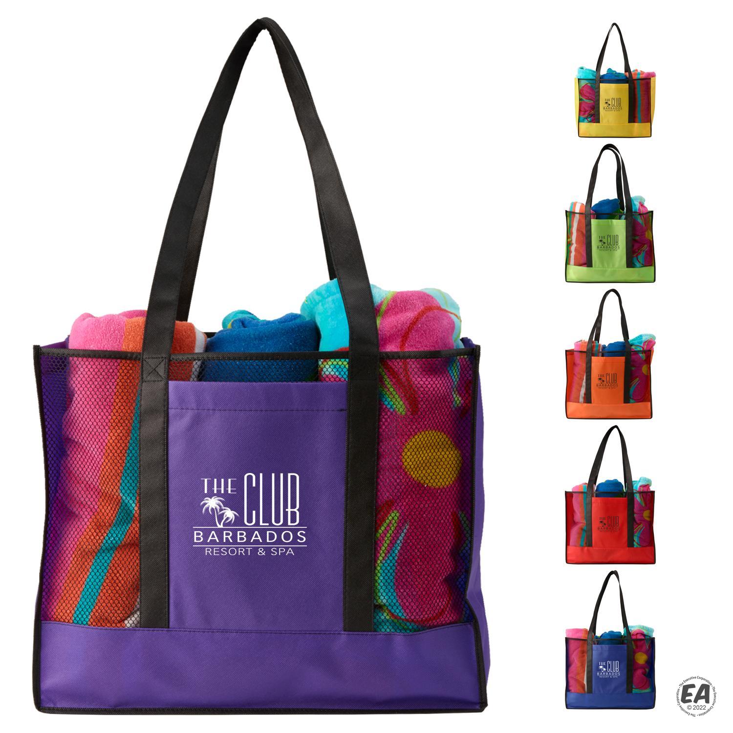Promotional Havasu Non-Woven Mesh Beach Tote Bag 18x15x7 | Customized ...
